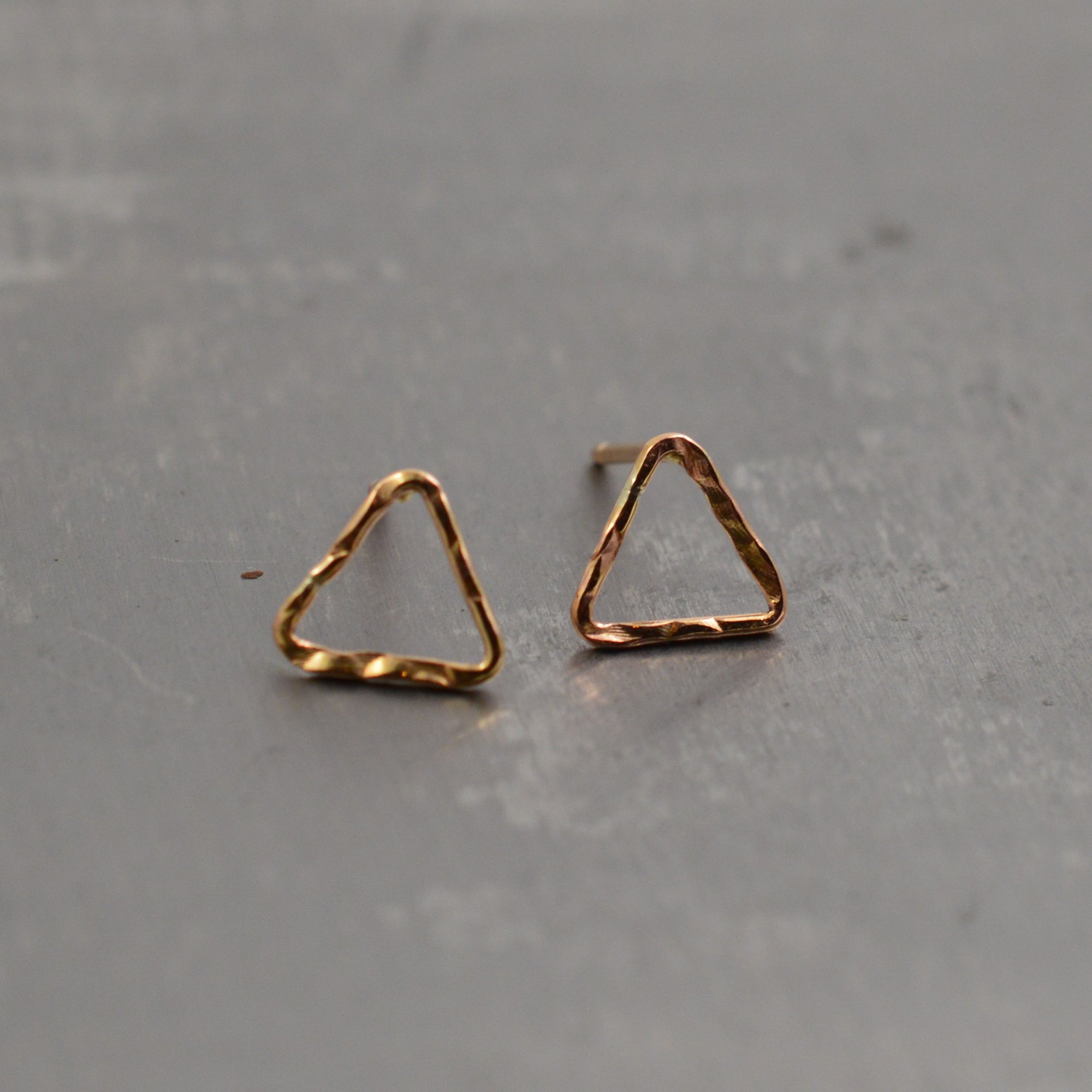 Hammered Triangle Stud Earrings – Aquarian Thoughts Jewelry